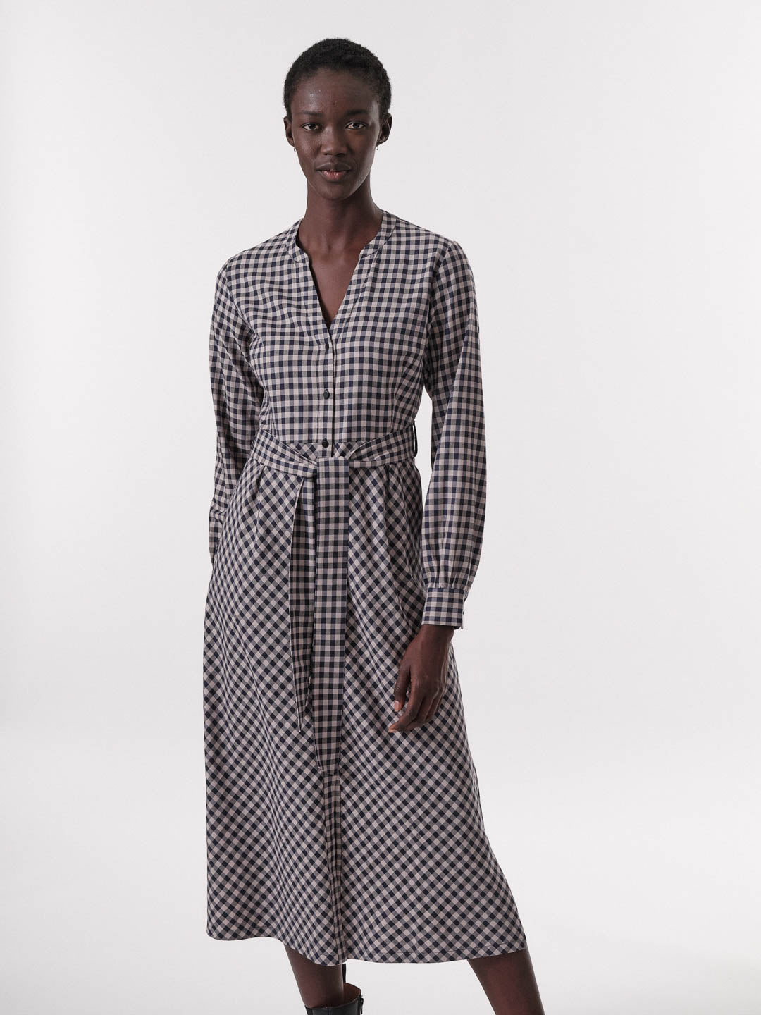 Veganes Karo-Kleid | Bio-Baumwolle & Viskose